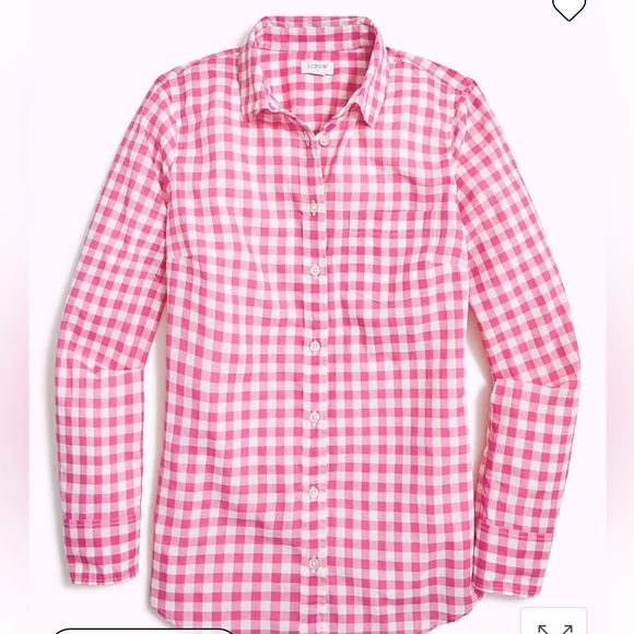 J. Crew | Tops | Jcrew Gingham Lightweight Cotton Shirt In Signature ...